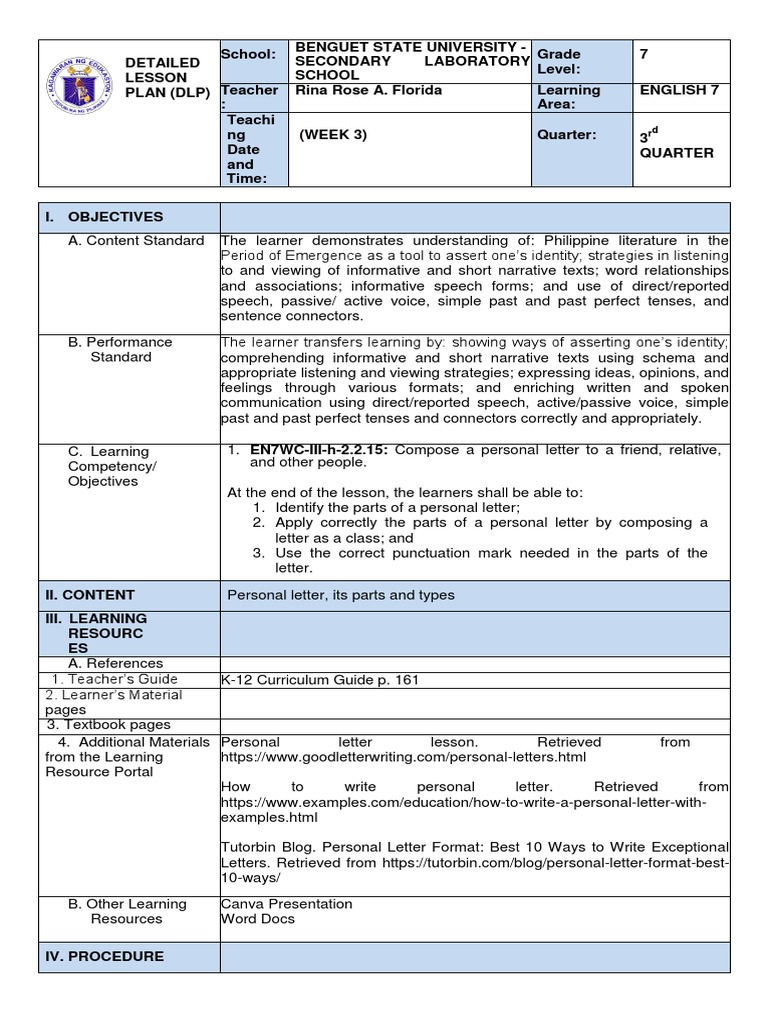 Bsed-4a - Florida, Rina Rose A. - Detailed-Lesson-Plan | Download Free ...