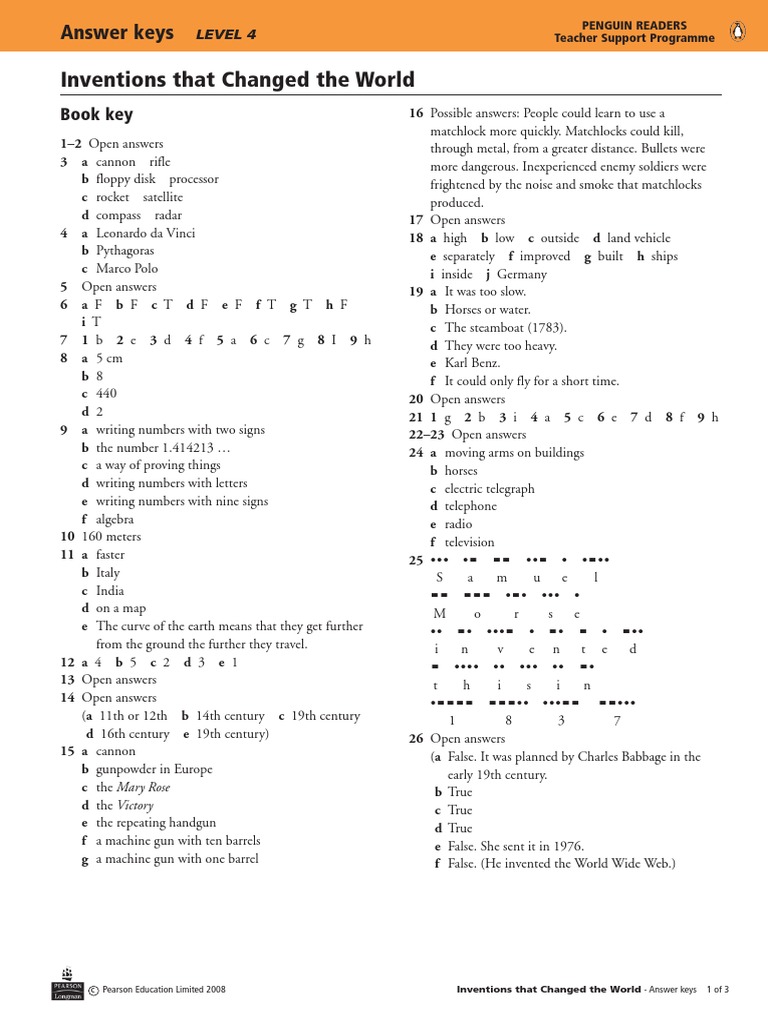 Answers Key Inventions | PDF | Gun