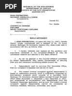 Sample Rejoinder Affidavit | PDF | Affidavit | Government