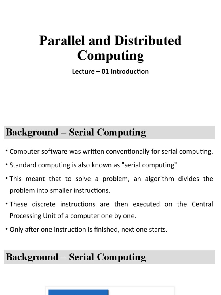 Parallel And Distributed Computing Pdf Parallel Computing Central Processing Unit