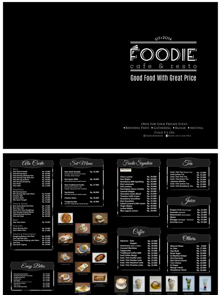 Daftar Menu Foodie | PDF