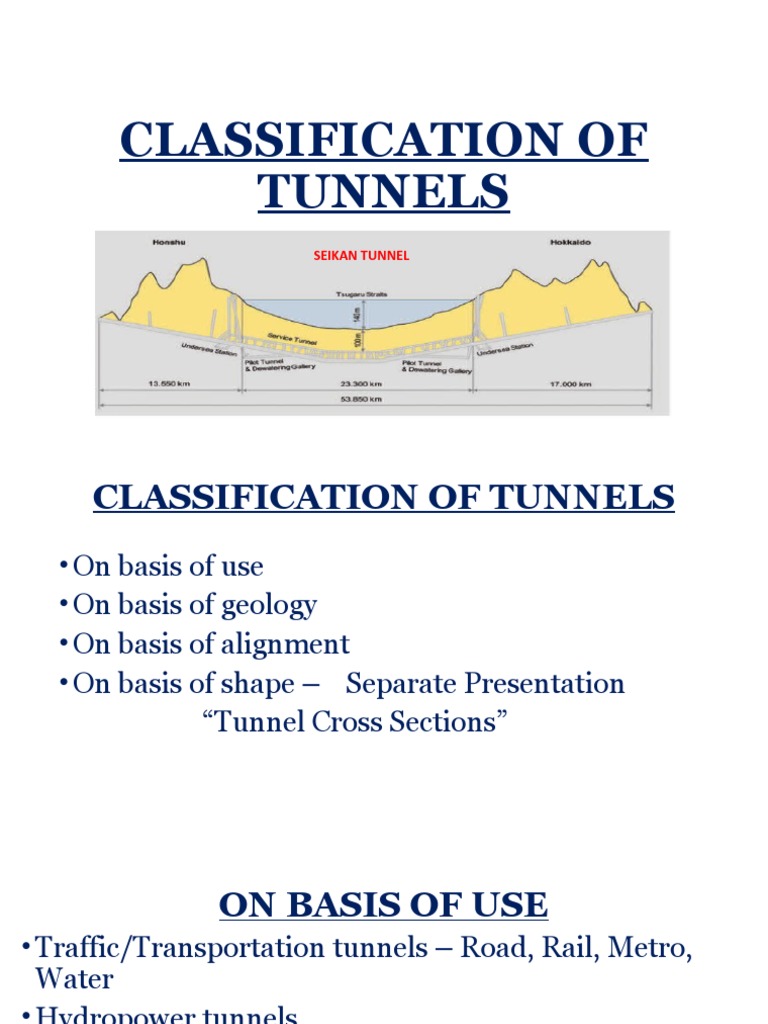 Lec 3 Classification of Tunnels | PDF