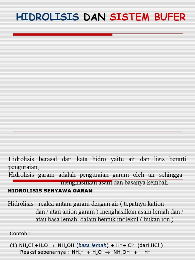 Hidrolisis Sistem Buffer | PDF