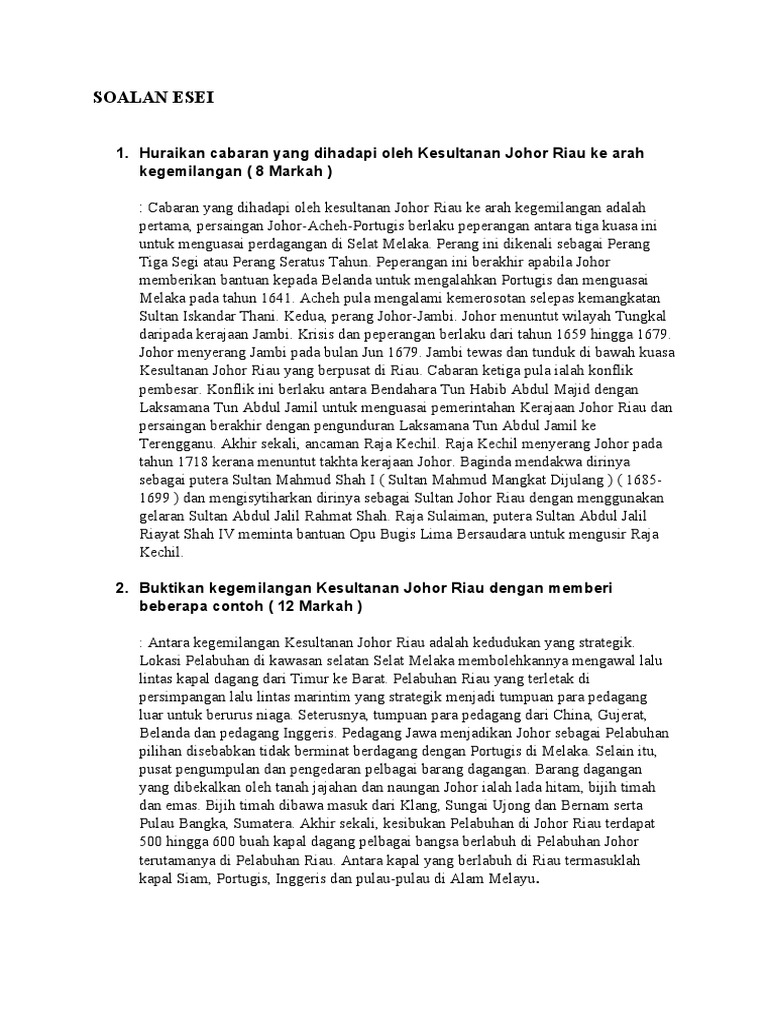 Cabaran Kesultanan Johor Riau | PDF | Perjalanan | Sejarah