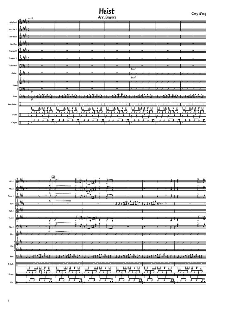 Heist Big Band-Score - and - Parts | PDF | Saxophone | Music Production