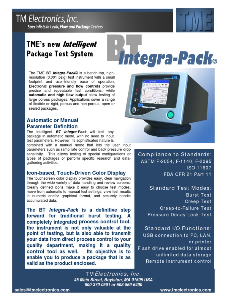 BT Integra-Pack Brochure (C) | PDF | Usb | Input/Output
