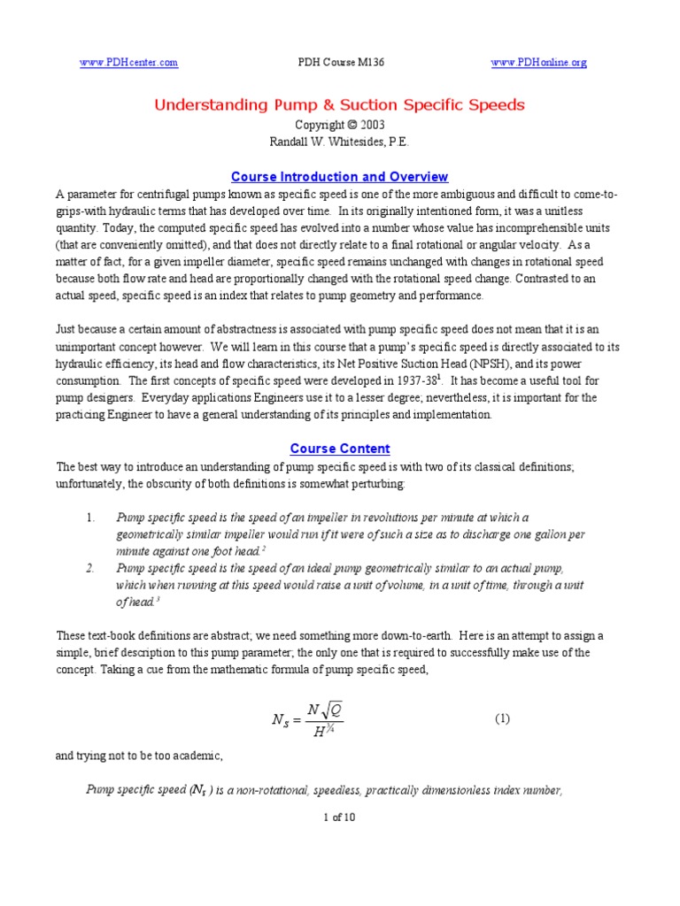 Specific Speed | PDF | Pump | Gas Technologies