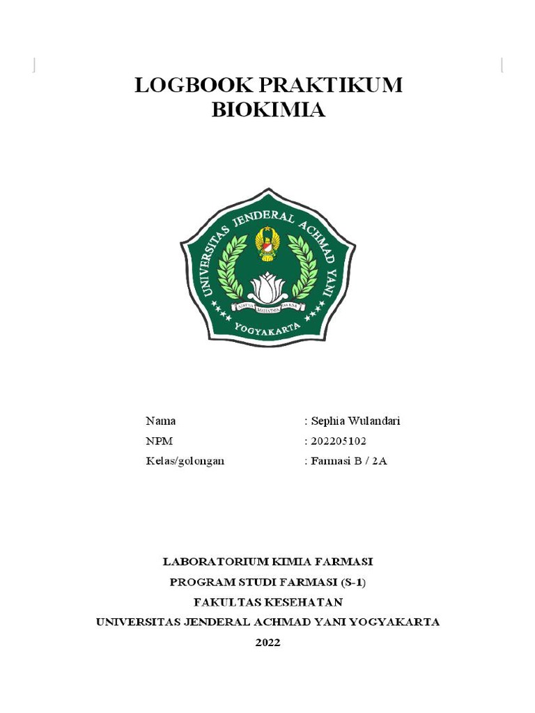 Sephia Wulandari - Logbook Biokimia P5 | PDF