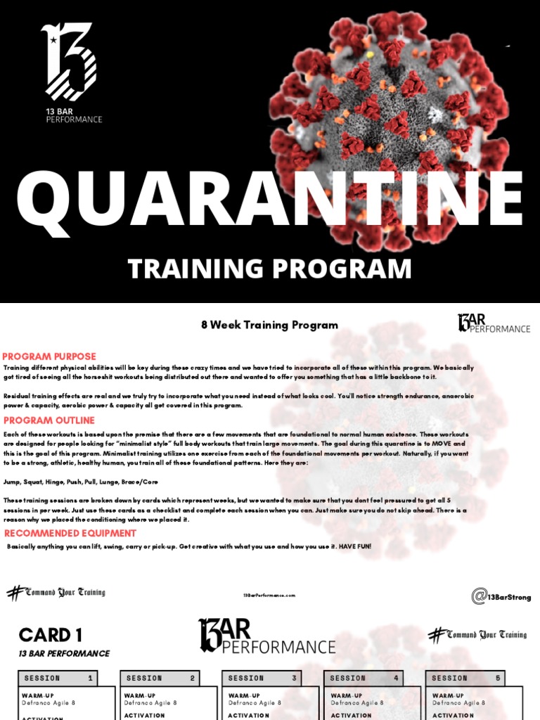 Quarantine Training Program | PDF | Physical Exercise | Weight Training