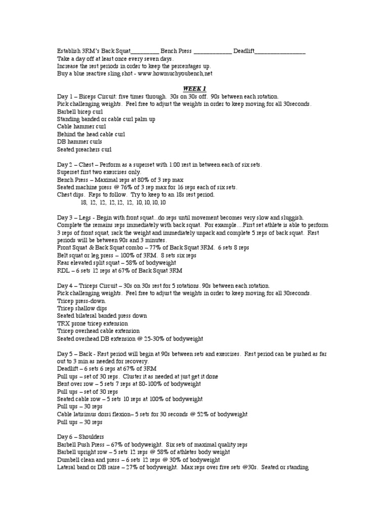 Strength Training Program | PDF | Anatomical Terms Of Motion | Shoulder