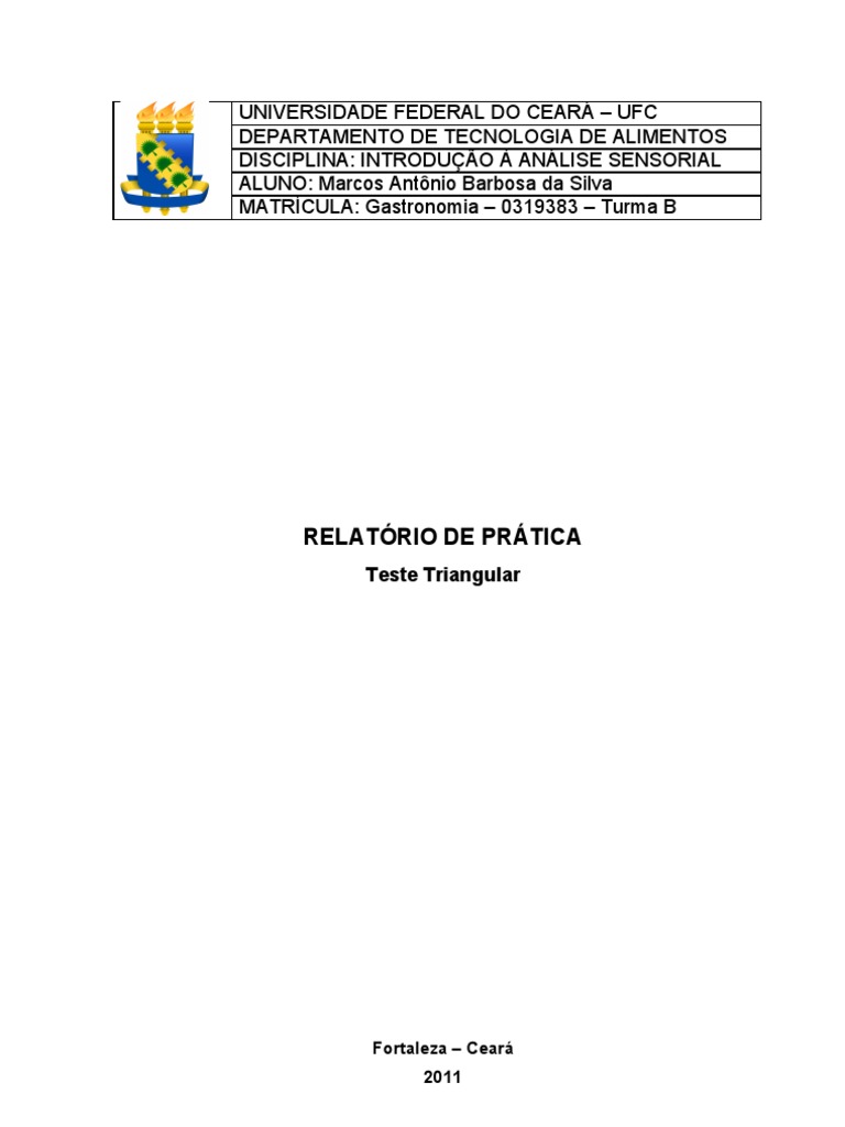 2 - Relatório - Teste Triangular | PDF | Banana | Indústrias
