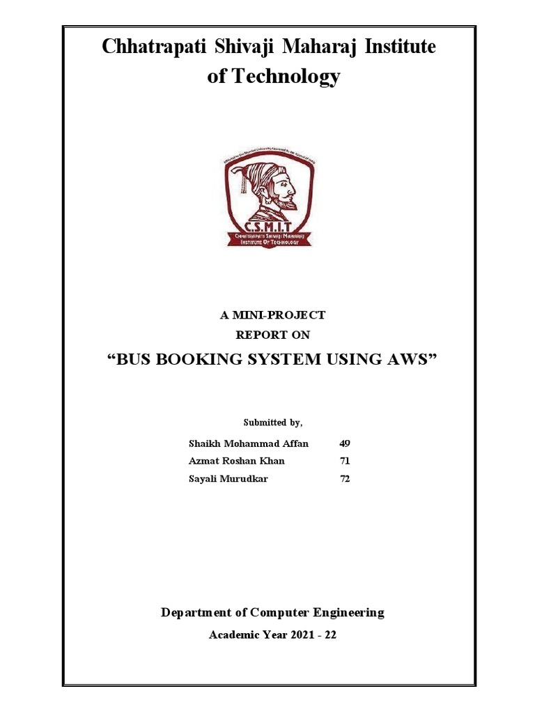 AWS Bus Booking System Project Report | PDF | Ticket (Admission ...