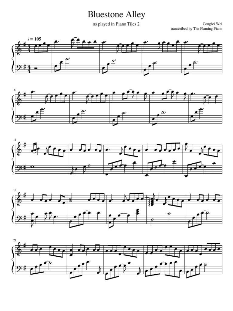 Bluestone - Alley Piano Tiles | PDF