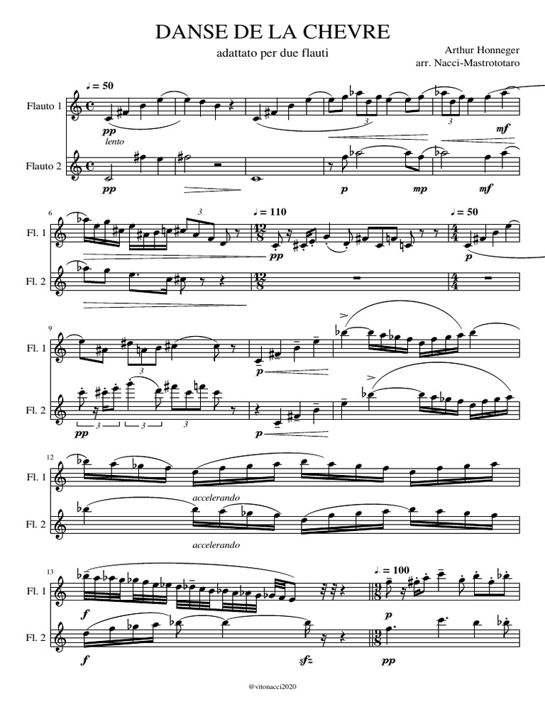 Danse de La Chevre 2 Flauti PDF | PDF | Musical Notation | Musical ...