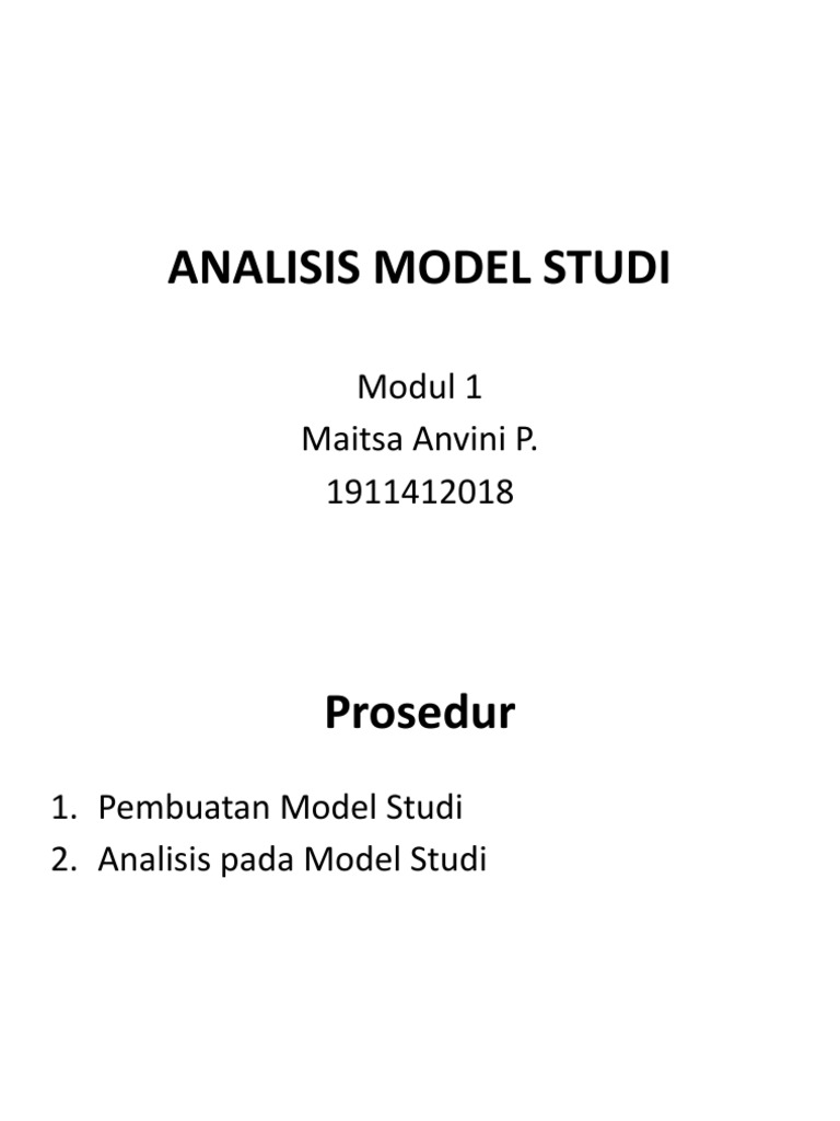 Lo Analisis Model Studi | PDF