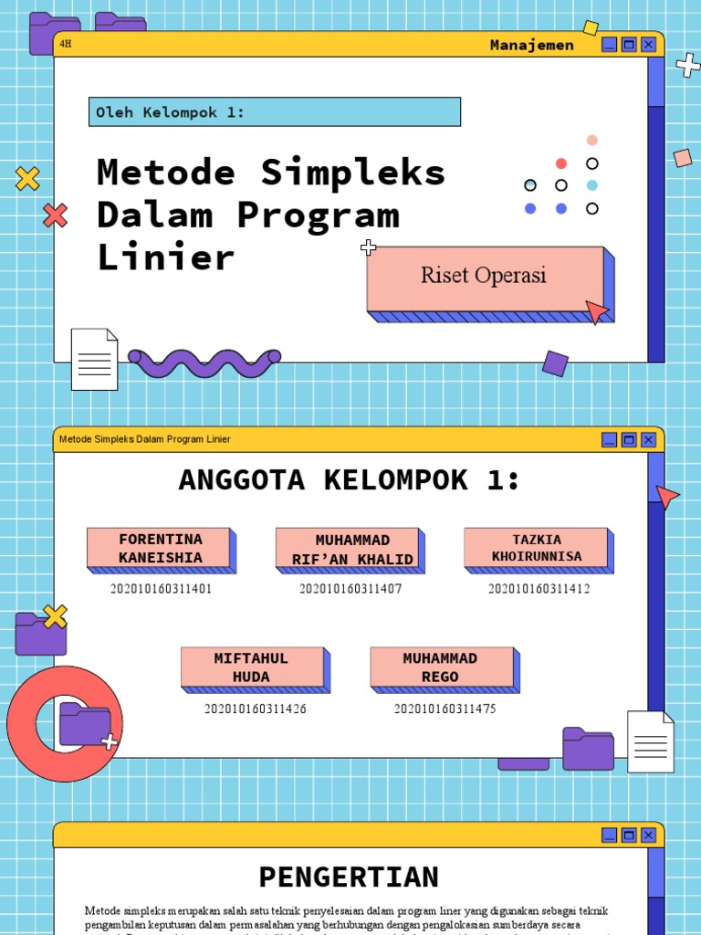 Metode Simpleks Program Linier Maksimasi-Kel 1. | PDF | Metode & Bahan Ajar