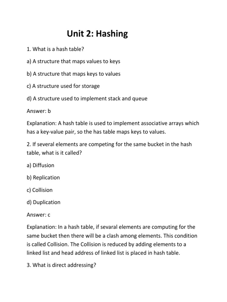 Unit2 Hashing | PDF | Array Data Structure | Applied Mathematics