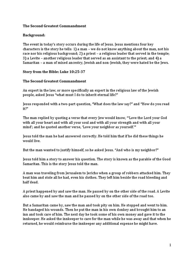 Ch04 - The Second Greatest Commandment | PDF | Religious Belief And ...