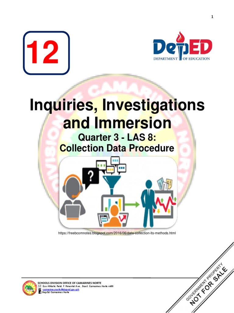 3i's - LAS 8 - Collection Data Procedure | PDF | Quantitative Research ...