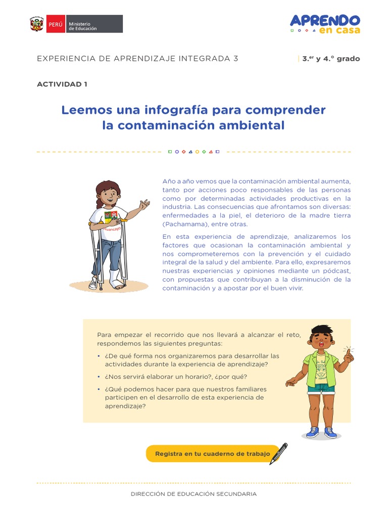 Exp3 Secundaria 3y4 Exploramos Act01 | PDF | Contaminación | Aprendizaje