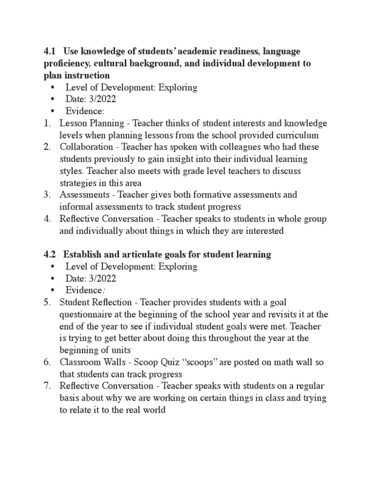 CSTP 4 - Evidence | PDF | Teachers | Curriculum