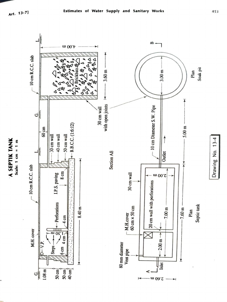 SEPTIC TANK ESTIMATE | PDF | Water | Civil Engineering