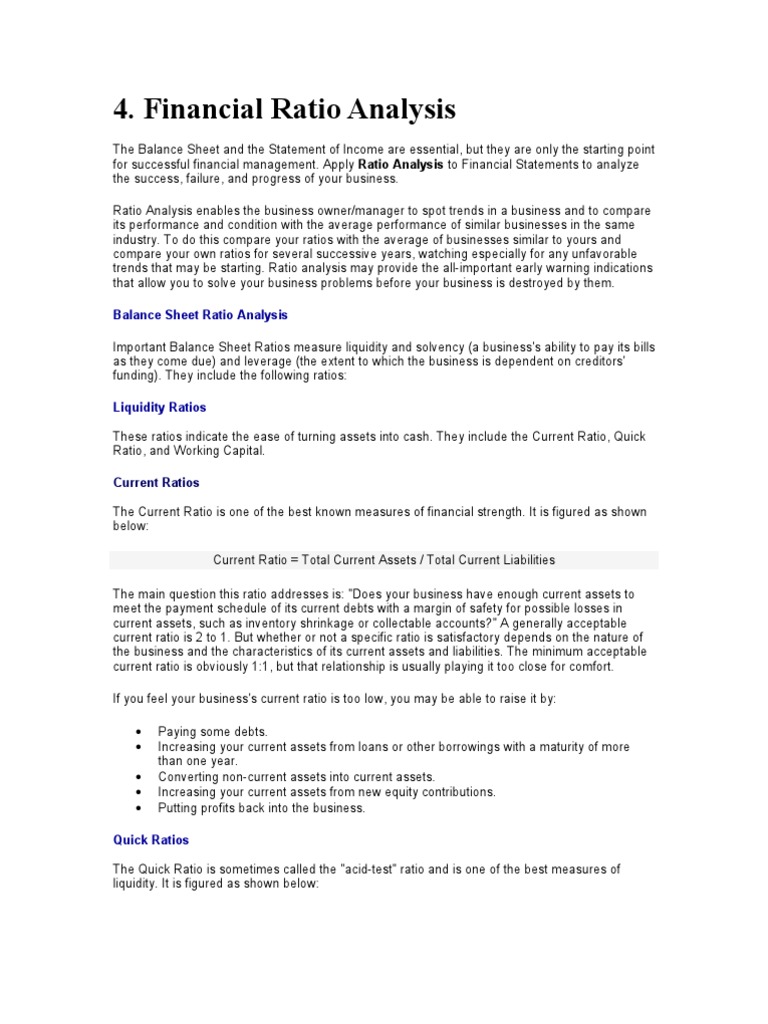 Financial Ratio Analysis | PDF | Financial Accounting | Service Industries