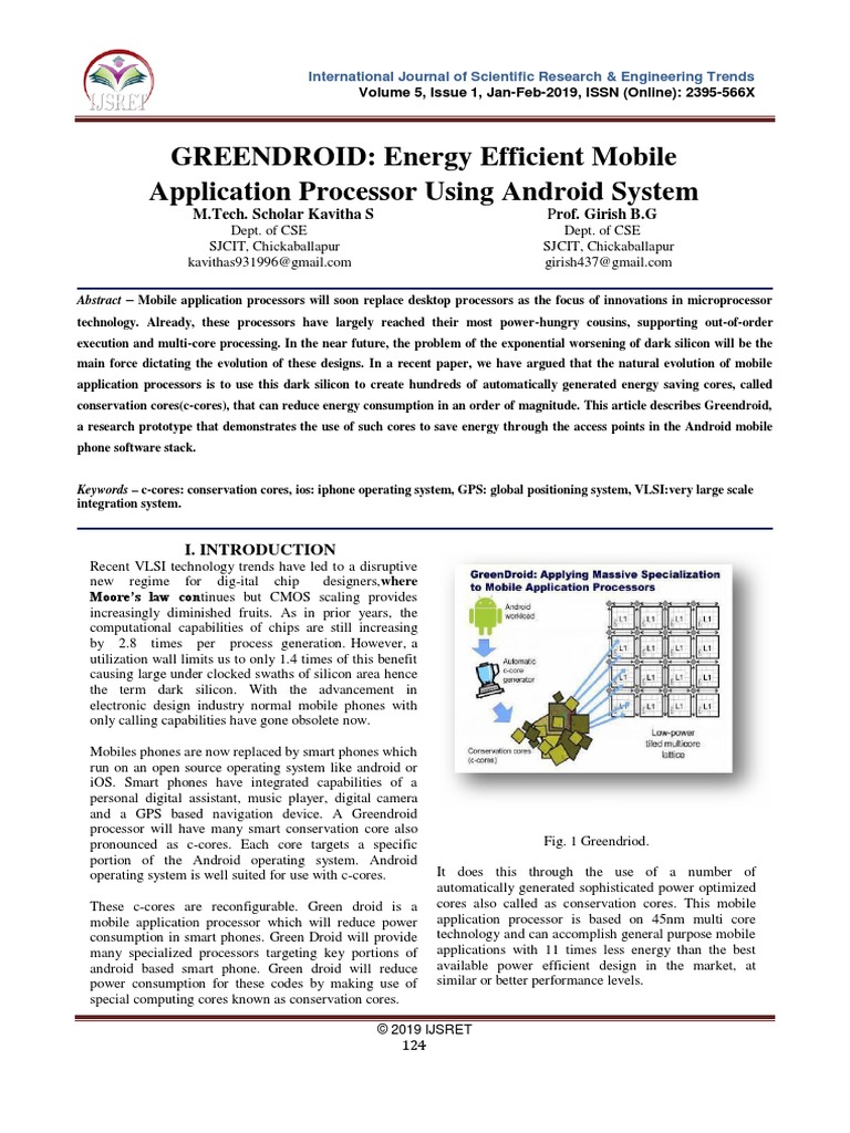 GREENDROID: Energy Efficient Mobile Application Processor Using Android System | PDF | Multi ...