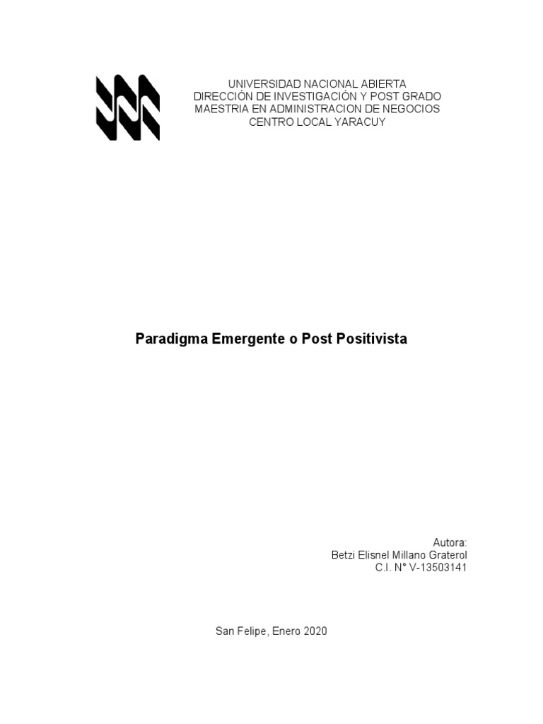 Paradigma Emergente | PDF | Conocimiento | Paradigma