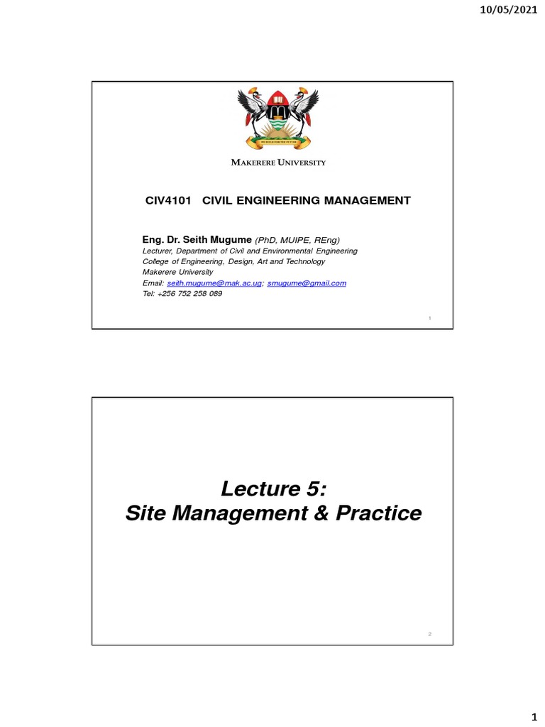 Civil Engineering Site Management | PDF | Procurement | Project Management