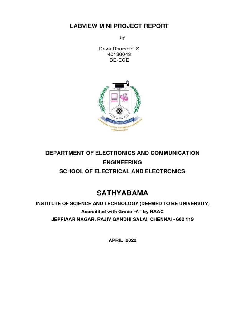Labview Mini Project Report: Sathyabama | PDF | Modulation | Detector ...