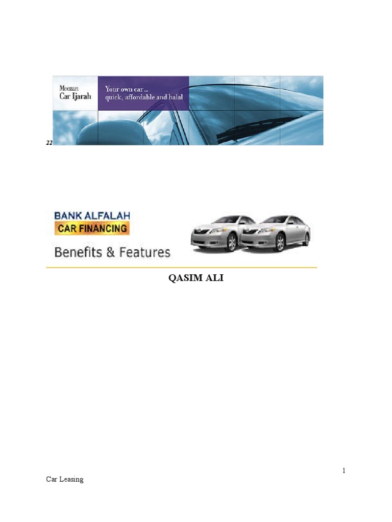 Islamic Car Financing | PDF | Islamic Banking And Finance | Lease