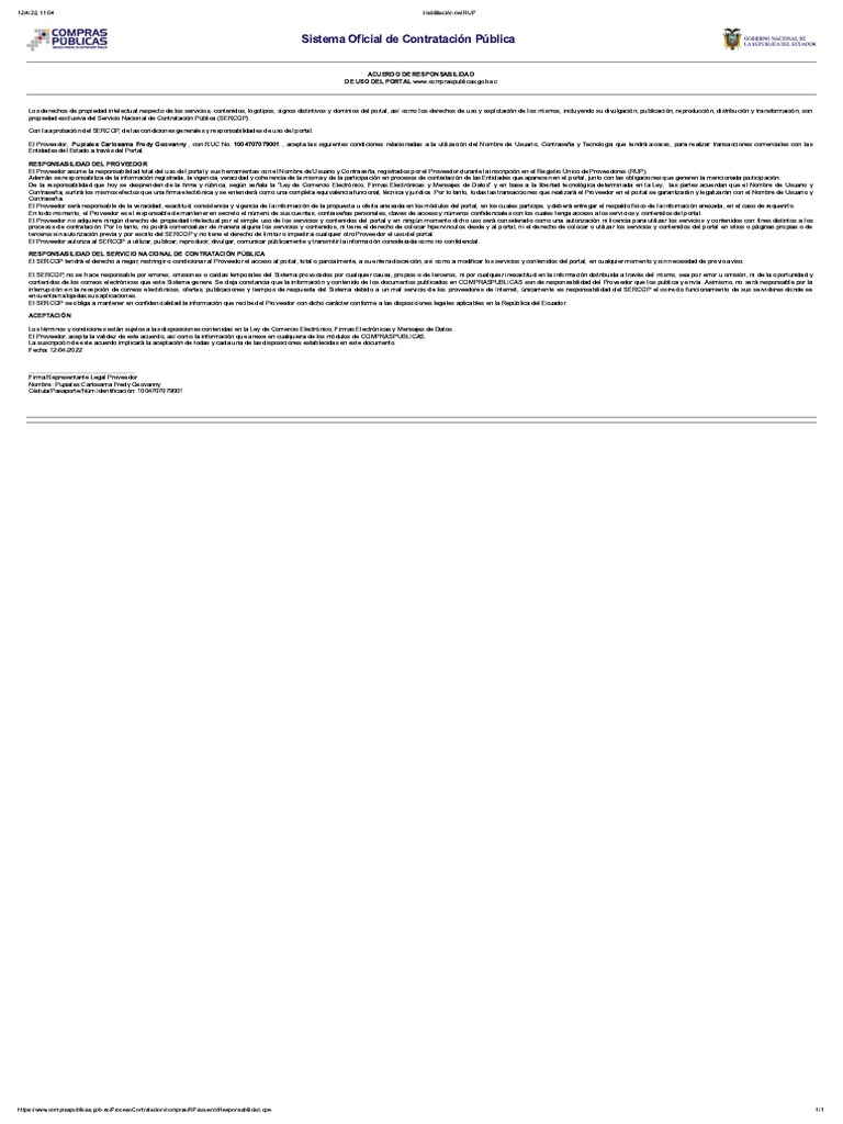 Habilitación Del RUP | PDF