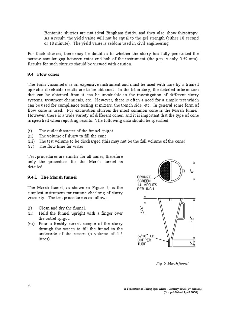 Marsh Funnel | PDF | Continuum Mechanics | Chemical Engineering