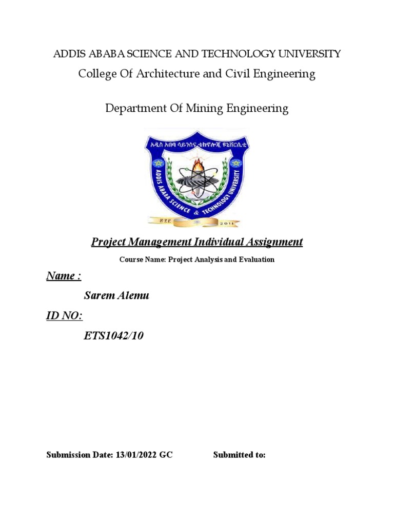 AASTU Mining Engineering project risk management | PDF | Risk | Risk ...