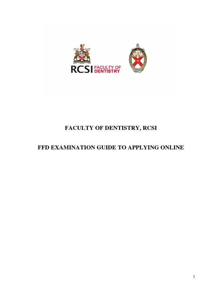 FFD Exam Guide To Online Applications | PDF | Dental Degree