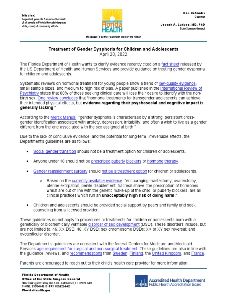 Gender Dysphoria Guidance | PDF | Medical Specialties | Clinical Medicine