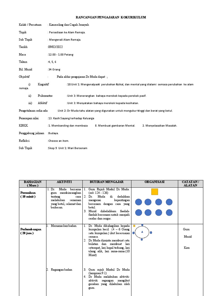 RPH Koko Minggu 1 | PDF