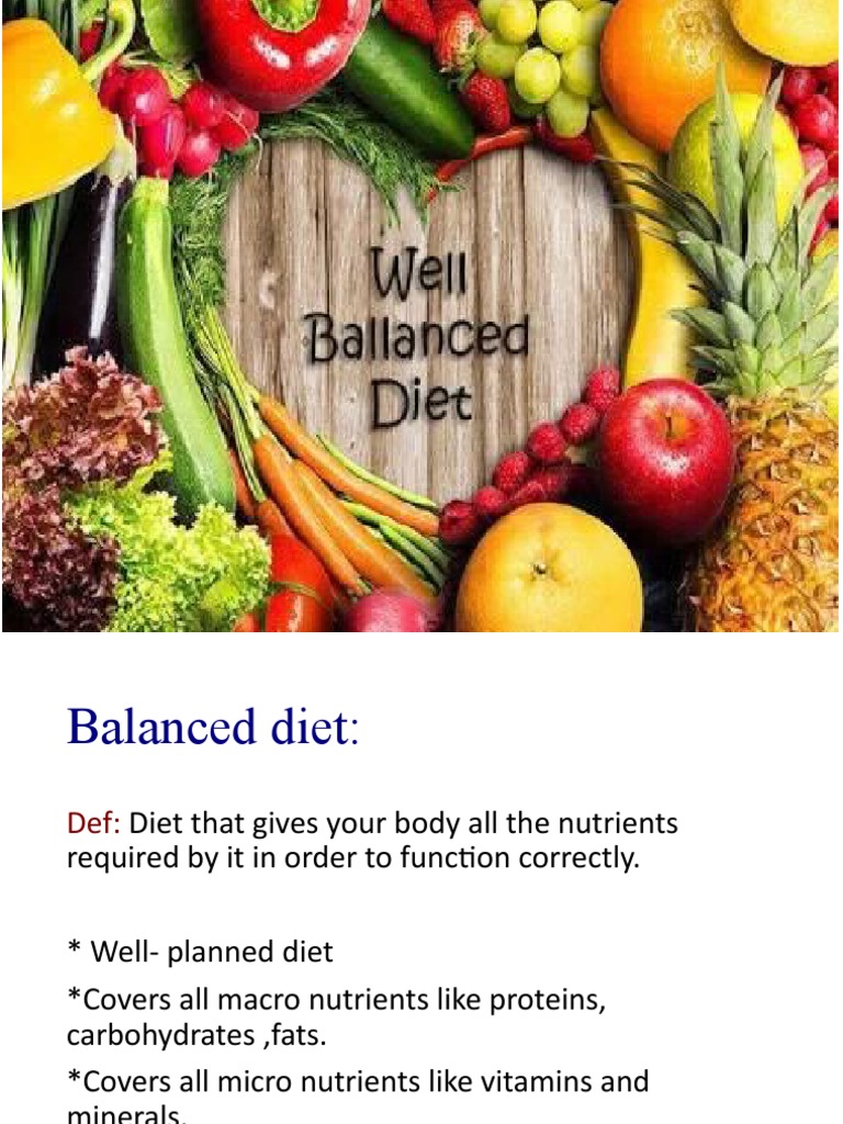 The Importance of Consuming a Balanced Diet to Meet All Nutritional ...