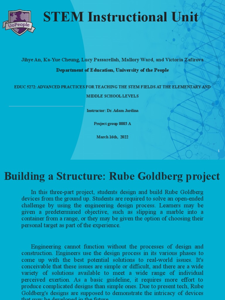 Rube Goldberg Project: STEM Unit Guide | PDF | Educational Assessment ...