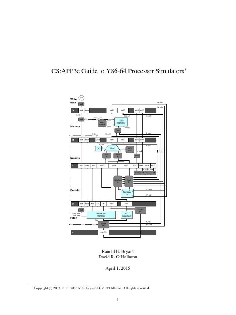 CS:APP3e Guide To Y86-64 Processor Simulators: Write Back | PDF | Command Line Interface ...