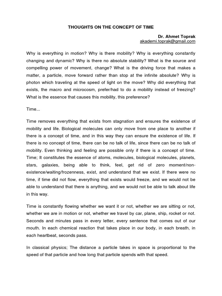 Thoughts On The Concept of Time | PDF | Time | Universe