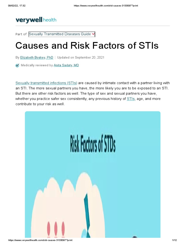 Causes and Risk Factors of Stis: Sexually Transmitted Diseases Guide ...