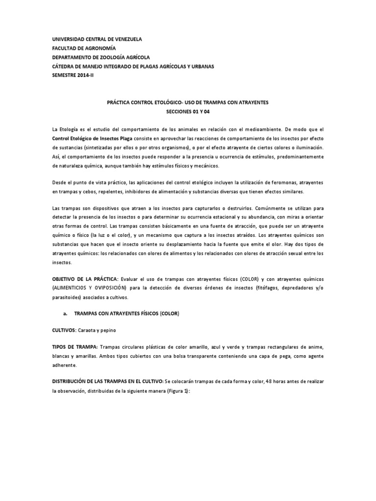 Control Etológico de Plagas con Trampas | PDF | Insectos | Color
