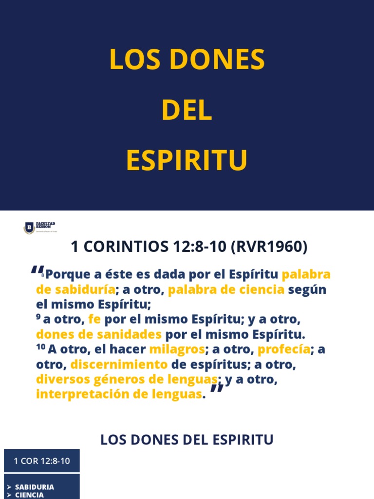 1 Cor 12 4 11 B Powerpoint PDF Milagro Fe