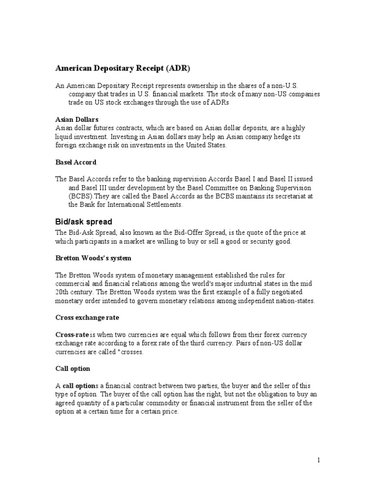 American Depositary Receipt | PDF | Foreign Exchange Market | American ...