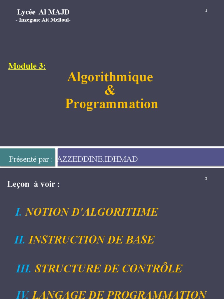 Algorithmique Et Programmation | PDF | Structure de contrôle | Informatique