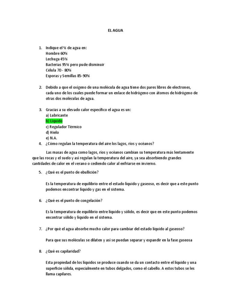 EL AGUA - Ciencias | PDF | Agua | Propiedades del agua