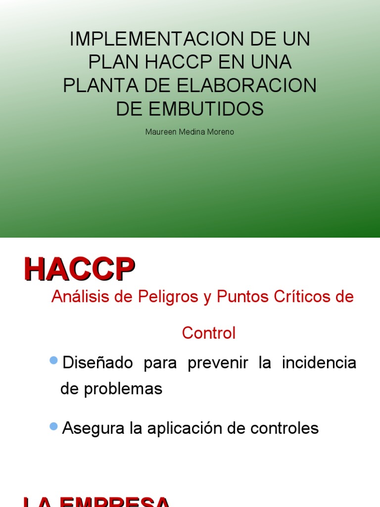 Implementacion de Un Plan Haccp en Una Planta | PDF | Análisis de Riesgo y Puntos Críticos de ...