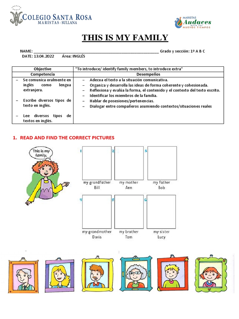 Ficha Family (Actividad Virtual 20 Abril) | PDF | Crecimiento personal ...